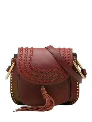 Chloé Medium Leather Braided Hudson Crossbody Bag - Red