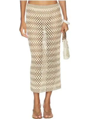 AFRM Natalia Crochet Knit Midi Skirt - Neutral