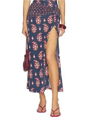 Johanna Ortiz Printed Ankle Skirt - Navy