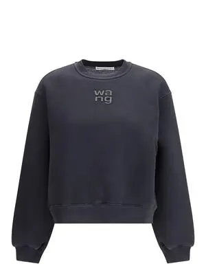 Alexander Wang Crystal Hotfix Logo Sweatshirt - Black
