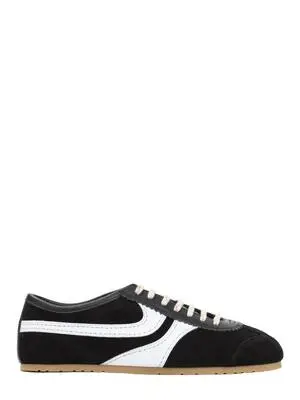 Dries Van Noten Suede And Leather Overlay Sneakers - Black