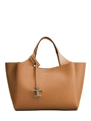 TOD'S Leather Crossbody Bag With Monogram Charm - Multicolor