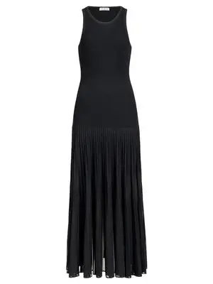 Alaïa Long Pleated Viscose Blend Dress - Multicolor