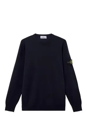Stone Island Wool Sweater With Side Logo Patch - Multicolor