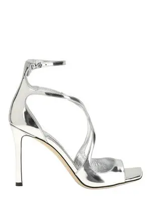 JIMMY CHOO Azia Patent Leather Sandals - Silver