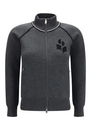 Isabel Marant Étoile Lanya Logo Zip Cardigan - Gray