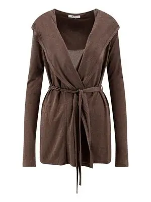 Max Mara Max Mara Cardigan In Lyocell And Silk Blend Multicolor