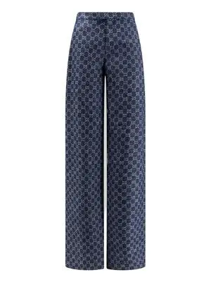 GUCCI GUCCI Cotton Denim Trousers With GG Motif