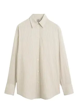 TOTEME Striped Viscose And Silk Blend Shirt - Multicolor