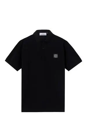 Stone Island Organic Cotton Polo Shirt - Black