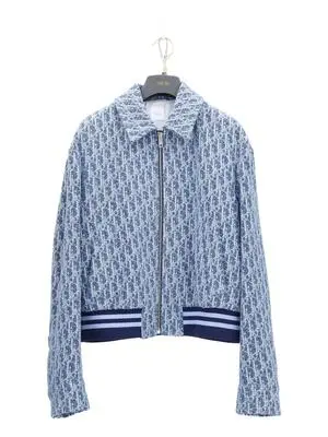 Dior Printed Zip Up Jacket - Blue