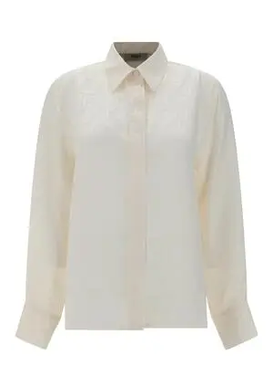 Fendi Silk Shirt With Ff Logo - White