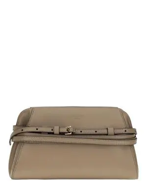 Moschino Belt-detail Leather Clutch - Cream