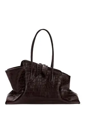 Attico THE ATTICO La Passeggiata Medium Croc-Effect Leather Shoulder Bag Multicolor