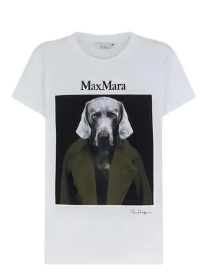 Max Mara Max Mara Printed Cotton T-Shirt Multicolor