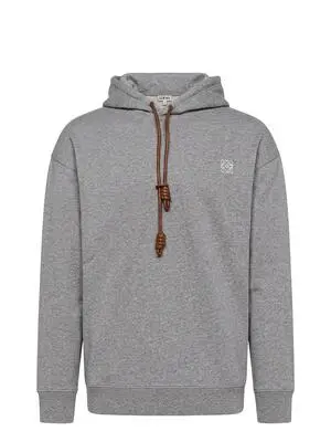 Loewe Grey Cotton Embroidered Logo Hoodie - Multicolor