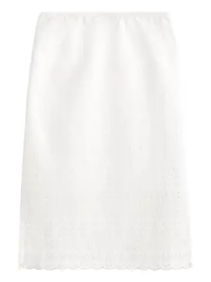 COS COS Eyelet Cotton-Linen Midi Skirt