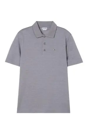 Burberry Cotton Metallic Ekd Polo Shirt - Grey