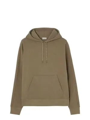 Burberry Slim Fit Cotton Hoodie With Check Piping - Brown