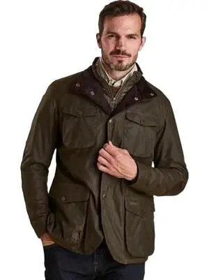 Barbour Logo Embroidered High-neck Jacket - Black