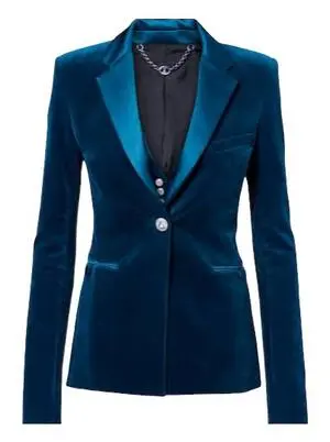 PACO RABANNE Paco Rabanne Cotton-Blend Velvet And Satin Blazer
