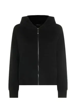 Max Mara Long Sleeve Zippered Hooded Sweatshirt - Black