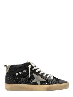 GOLDEN GOOSE Mid Star Sequined Lace-up Sneakers - Black