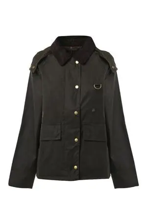 Barbour Avon Hooded Waxed Jacket - Black