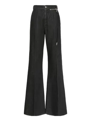 Sportmax Wide Leg Denim Trousers - Black