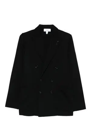 LARDINI Double Breasted Knitted Blazer - Black