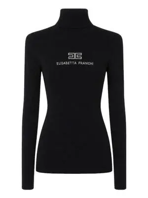 Elisabetta Franchi Long-sleeved Turtleneck Sweater - Black