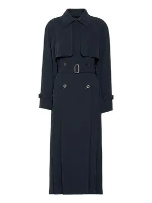 Max Mara Double-breasted Compact Cady Trench Coat - Midnight Blue