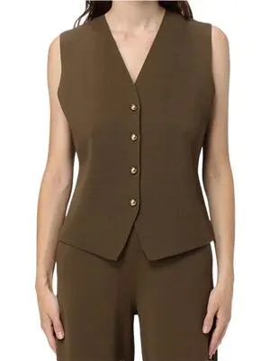 Max Mara Sleeveless V-neck Vest - Brown