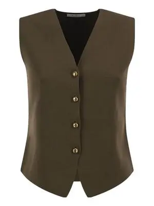 Max Mara Max Mara Fuggito Buttoned V-Neck Vest No