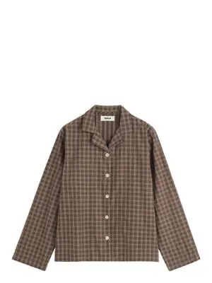 TEKLA Plaid Shirt Pajamas - Brown