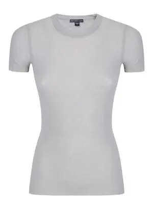 JAMES PERSE Ribbed Crewneck Short-sleeve T-shirt - Gray