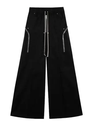 Rick Owens Wide-leg Drawstring Pants With Zippered Pocket - Black