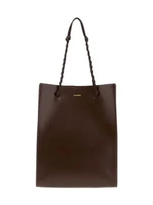 JIL SANDER Leather Tangle Shopping Bag - Chocolate