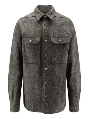 Rick Owens Collared Long-sleeved Casual Jacket - Black