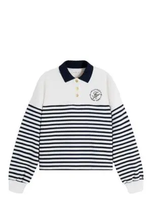 Tommy Hilfiger Striped Long-sleeve Polo Shirt - White