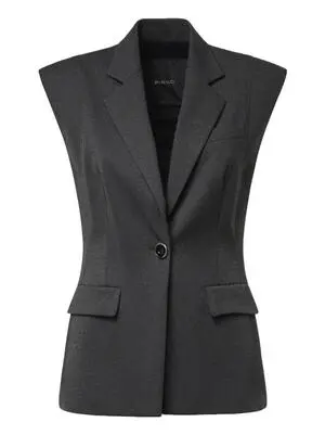 Pinko Sleeveless Vest With Notched Lapel And Flap Pockets - Black