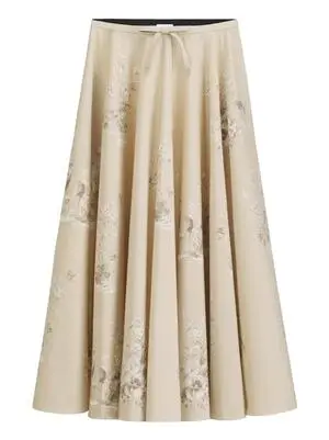 Dior Riviera Mid-length Flared Skirt - Beige
