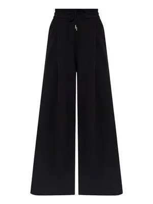 Dries Van Noten Wide-leg Athletic Pants With Drawstring Waist - Black
