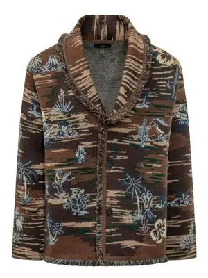 Alanui Tex-hawaii Jacquard Cardigan - Black