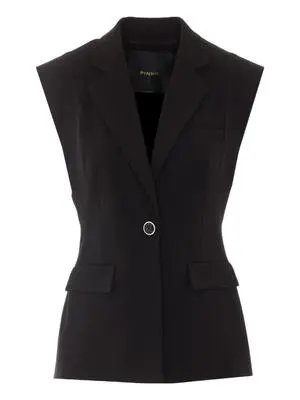 Pinko Sleeveless Vest With Button Closure And Flap Pockets - Black