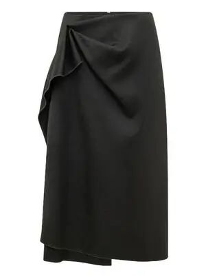 LANVIN Draped Midi Skirt - Black