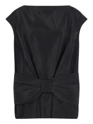 Simone Rocha Bow Detail Peplum Top - Black
