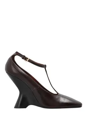 Dries Van Noten T-strap Square-toe High Heels - Brown