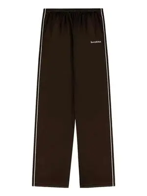 SPORTY  RICH Sporty & Rich Straight-leg Casual Trousers With Embroidered Logo And Contrast Piping - Black