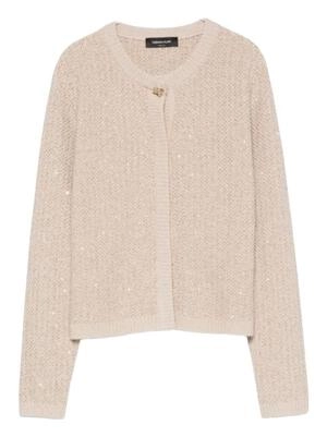 Fabiana Filippi Fabiana Filippi Textured Embellished Cardigan Nude
